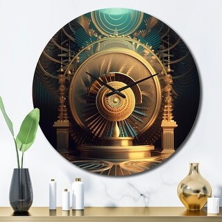 Designart "Futuristic Minimalistic Architecture Retro Blue" Abstract Landscape Oversized Wall ...